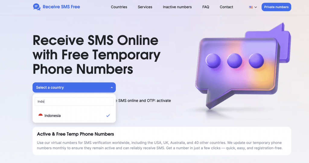 Free Indonesia +62 Temporary Phone Number | Receive SMS